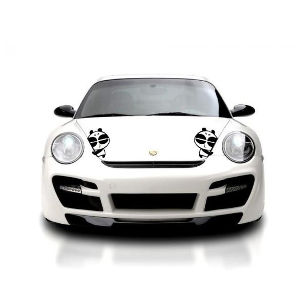 ■商品説明かわいいアニマルイラストのステッカーです。パンダが覗いているようなユニークなデザインです。車の小さなキズ等をさりげなく隠すことができます。かんたん貼り付けでデコレーション！オリジナル仕様にアレンジできます。車以外にも、バイク、自転...