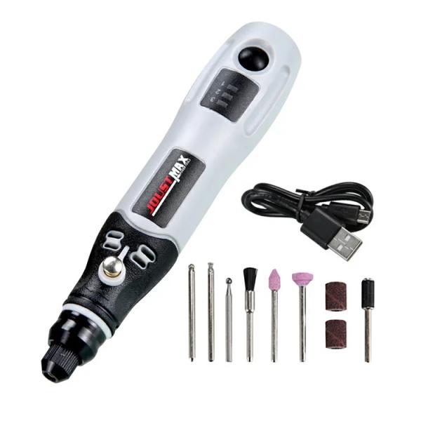 ■商品説明様々な用途に使える電動工具のベストセラーアイテム、コードレスミニルーターです。4種類のビットが付属しているので、届いたその日から使用できます。