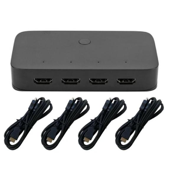 キーボードやマウスなどのUSB機器とHDMI入力対応のモニターを共有できるHDMI/KVM切替器です。最大4台のコンピューターが1台のディスプレイを共有し、最大4Kx2K @ 30Hzまでサポート。ゲーム、教育、会議トレーニング、ビデオ監視...