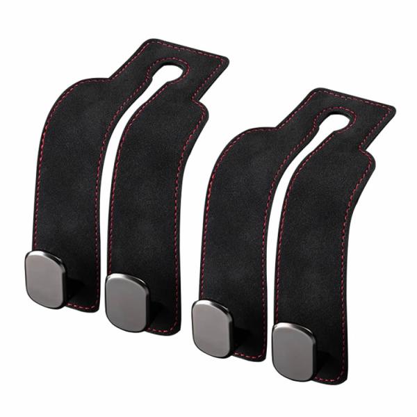 車のヘッドレストに取り付けできるフック2個セット。誰でも簡単に取り付け可能、工具や複雑な手順も必要ありません。シートの前にも後ろにも設置できます。外装にはスエード生地、また光沢感がある金属フック採用、高級感のある製品となります。傘、買い物袋...