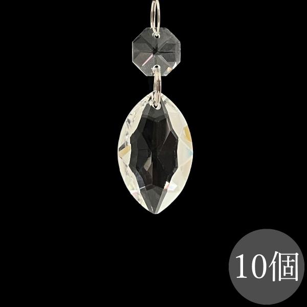 14mmオクタゴン1つを丸カンでつないだクリスタルトップ10個セットでお届けします。【ドロップサイズ】(約)：幅22mm 高さ36mm 厚み11mm【素材】：クリスタルガラス　　【色】：透明　【入数】：10個おしゃれなドロップデザイン、光を...