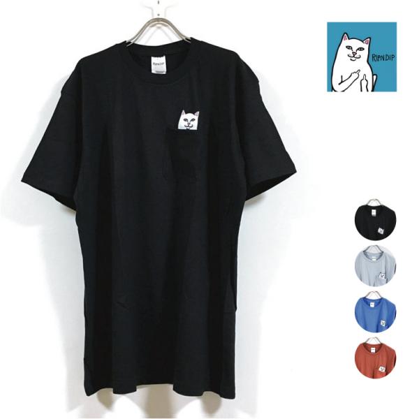 RIP N DIP リップンディップ Lord Nermal Pocket ポケ付き 半袖 Tシャツ メンズ 【 送料無料 】 ripndip ポケット 猫 ネコ cat プリント トップス ストリート系 スケーター ファッション 綿 黒 ...