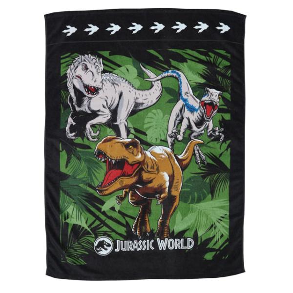・お昼寝ケット ジュラシックワールド ワイルドジャングル 綿100％ タオルケット 子供 85×115cm 夏 丸眞 恐竜大好きなキャラクターと楽しいお昼寝タイム！綿100％なので吸水性がよく、お洗濯も簡単！お子さまのお昼寝はもちろん、ドラ...