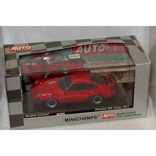 1/43 ミニチャンプス AUTO hebdo Porsche 930 Turbo 1977 Modele Exclusif Edition 3 / RED MINICHAMPS 433069005 ミニカー本体、専用台座・ケース付属 ケー...
