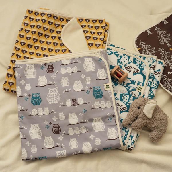 Size：70×100cm素材：オーガニックコットン100%(表地：ポプリン、裏地：パイル地）縫製：日本