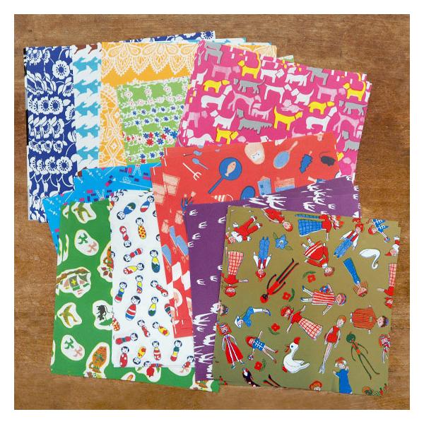 Size：W17.4×H17.4cm内容：6柄×各5枚（30枚入り）素材：紙デザイン：夜長堂生産国：日本製