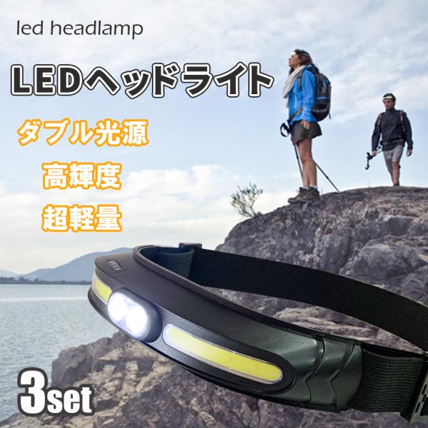 【製品仕様】型番：MTO-HEADLIGHT-001　【3個セット】商品カラー：ブラック材質：ABS重量：75ｇ充電方式：USB Type-C消費電力：3W全光束（lm）：400lm色温度（K）：6000K照射距離：200ｍ充電時間：約1....