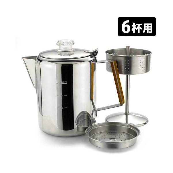 【送料無料】紙や布のフィルターが不要で、直接火にかけるので熱々のコーヒーが楽しめるうえ、冷めても再度温め直せることなどからアウトドア等で大変重宝されています。コーヒーを抽出すると、ふたのツマミからコーヒーの抽出具合が確認できます。色が濃くな...