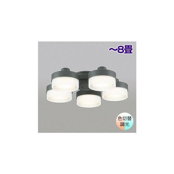 オーデリックシーリングファン専用灯具です。【対応シーリングファン】　WF247　WF249P1●〜8畳●LED電球フラット形 5.6W×5（GX53-1a）No.241G●鋼（チャコールグレー色）●巾：φ404　高：99　重：3.3kg●光...