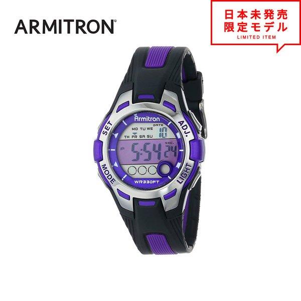 最安値挑戦中！ ARMITRON アーミトロン レディース 腕時計 リストウォッチ 45/7030PUR ブラック/パープル 海外限定 時計 当店1年保証
