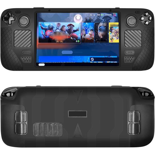 スチームデッキ Stream Deck ケース カバー ブラック色 シリコーン 衝撃吸収 保護カバー 傷防止 ゲーム ゲーミング