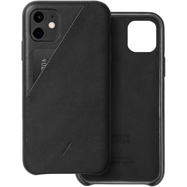 Native Union ネイティブユニオン iPhone 11/11Pro/11ProMax ケース Clic Card/ブラック 本革 レザー スマホケース カバー 正規品