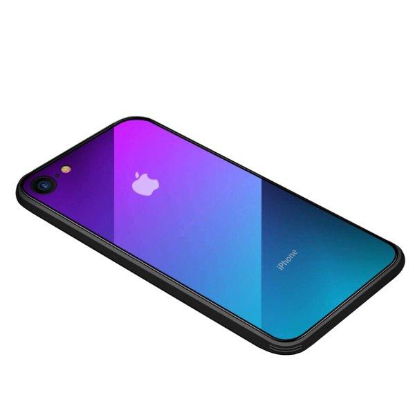 即納 iPhone SE2/8/7/8plus/7Plus OXA ケース ガラスカバー/オーロラ 硬度9H Qi充電 ワイヤレス充電 アイフォン スマホケース 正規品