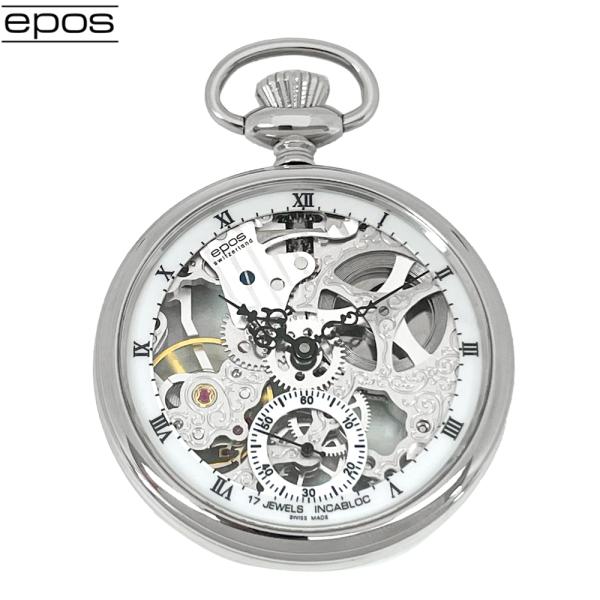 ●商品名●epos　エポス　懐中時計）●型番●2003●カラー●シルバー / ホワイト文字盤●素材●パラジウムプレーテッドミネラルクリスタル●ムーブメント●手巻きユニタス6497-1●防水●非防水●サイズ●メンズケース　約 42.2 mm（...