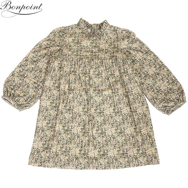 ●ブランド名●Bonpoint　ボンポワン●型番●W04GDRW00060/ガール 6Aトパーズ花柄ワンピース●カラー●543A トパーズ花柄●素材●コットン 100％●サイズ●ガール着丈‐身幅-袖丈6A（6歳・身長120cm）・・・61-...