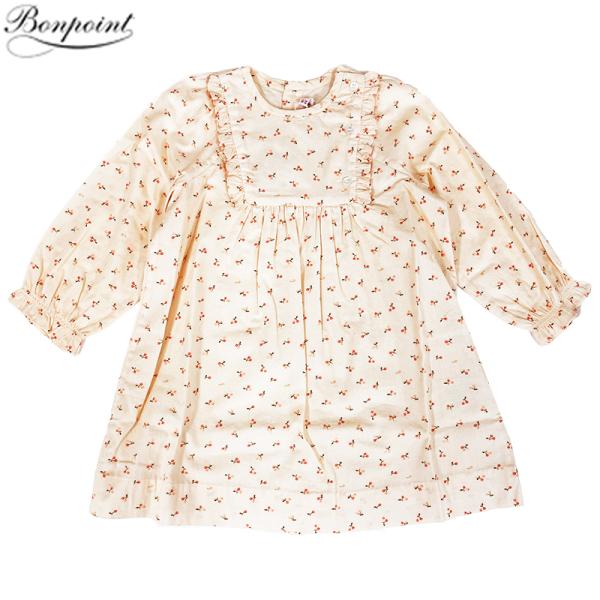 ●ブランド名●Bonpoint　ボンポワン●型番●W04XDRW00002/ベビー 2Aワンピース●カラー●621 オレンジベージュ系 / チェリー柄●素材●コットン 100％●サイズ●ベビー/ガール全長‐身幅-首元〜袖丈2A（24ヶ月・身...