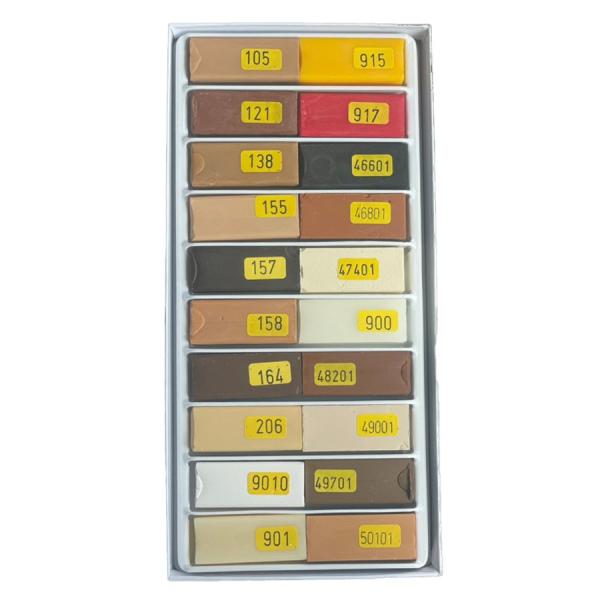 コテで溶かすと水のような軟性で、色混ぜが容易に行えるスティック。フィニッシュ穴や凹みキズの充填作業にお奨めです。・14物質クリア商品・軟化点：76度／融点：81度※主成分であるパラフィンワックスの色が反映されやすい充填材であるため、製造メー...