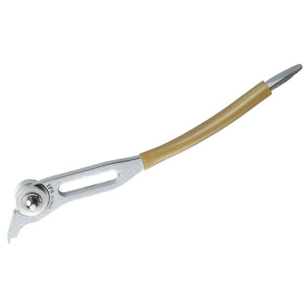 ローラーを軸に本体が稼働。接触部の擦れが少なくビニールを傷つけにくい○すき間に挿して○軽く押すだけ力を逃さず、どなたでもラクラク簡単作業。サイズ : 全長 214mm商品重量 : 110g