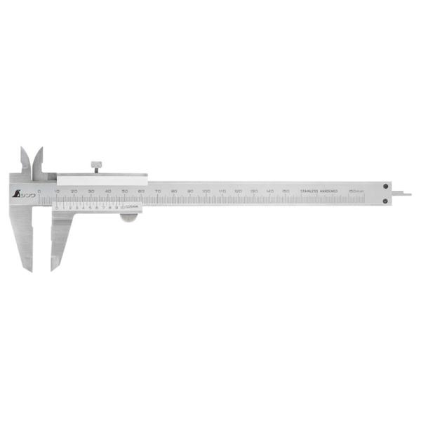 ●本体サイズ 235×77×8mm●製品質量 150g●材質 ステンレス●デップスバー 有●測定範囲 0.05〜150mm●最小読取値 0.05mm●最大許容誤差 ±0.07mm