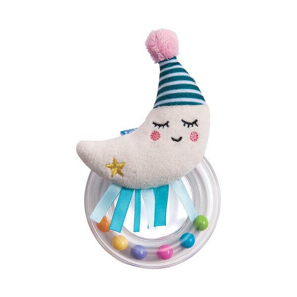 中身が見えるカラフルなビーズ、肌触りが違う布やタグ、持ちやすいプラスチックリングなど、赤ちゃんの大好きがつまったラトル。適度な重さと柔らかさで、赤ちゃんのはじめてのおもちゃに最適です。赤ちゃんの小さな手にぴったりのサイズで持ち運び楽々、お出...