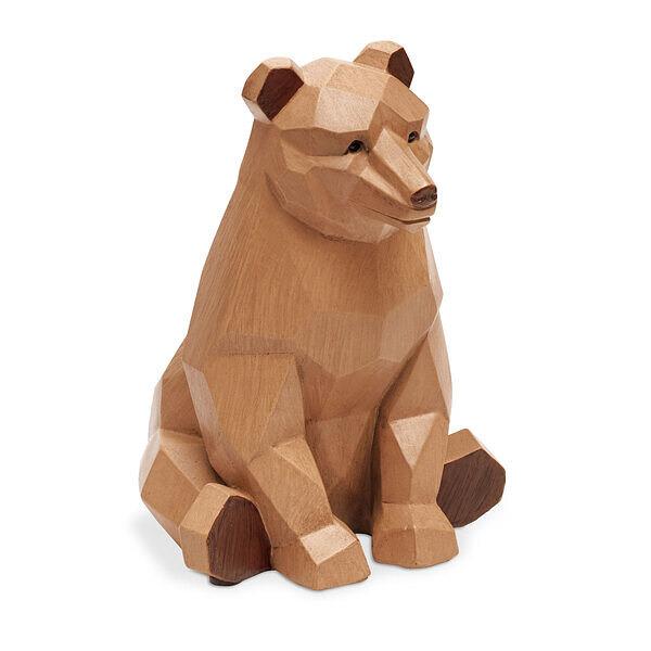 ほっこり北欧風に癒される木彫調のクマの貯金箱です。サイズ : 約 W115 x H160 x D135 mm材質 : ポリレジンMADE IN CHINA