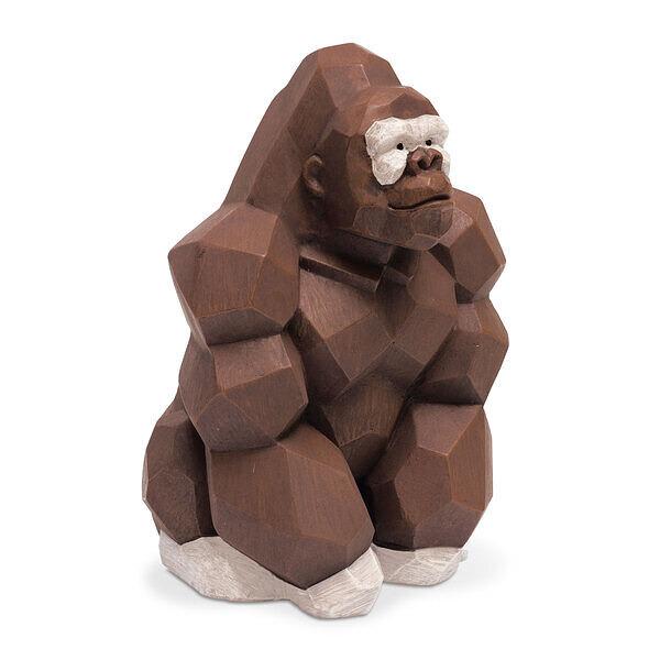 ほっこり北欧風に癒される木彫調のゴリラの貯金箱です。サイズ : 約 W115 x H170 x D115 mm材質 : ポリレジンMADE IN CHINA