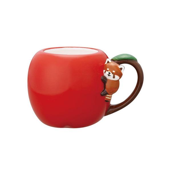 レッサーパンダが大好きなリンゴをがっちりホールド！りんご型のマグカップです。サイズ : 約 φ95 × 128 × H82 mm 重量 : 約 268 g容量 : 約 250 mL材質 : 陶製MADE IN CHINA※ 電子レンジに対応...