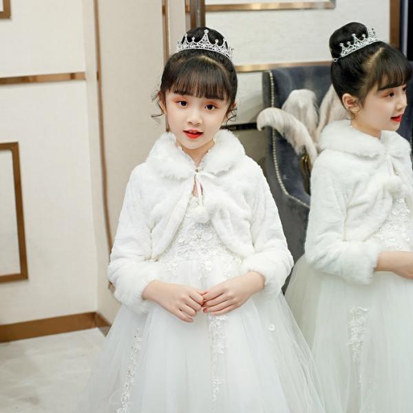 子供ボレロ  キッズ　ボレロ 子ども 子供　ボレロ 加厚　結婚式 七五三 発表会 披露宴 パーティ 誕生会 フォーマル 秋冬 暖かい100/110/120/130/140/150cm 白 ※カラー:白<br>サイズ:100〜11...