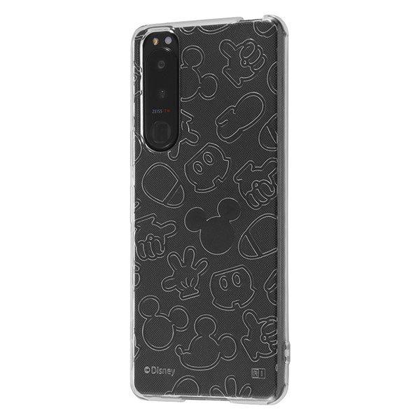 Xperia 5 III SO-53B SOG05 ケース ソフトケース ディズニーキャラクター TPU キラキラ ミッキーマウス カバー エクスペリアファイブマークスリー Xperia5 3 スマホケースミッキーマウスのアイコンが散りばめ...