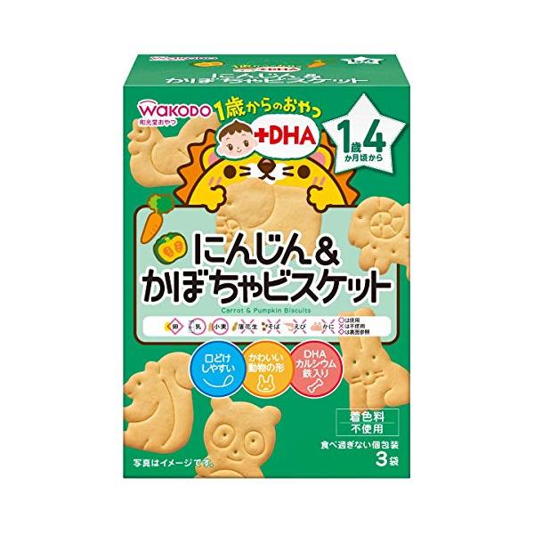 -/-/IO12・FlavorName:にんじん&amp;かぼちゃビスケット・パッケージ個数:6・原材料:小麦粉、砂糖、ショートニング、野菜パウダー(にんじん、かぼちゃ)、脱脂粉乳、でん粉、食塩、DHA含有精製魚油/膨脹剤、炭酸カルシウム、...
