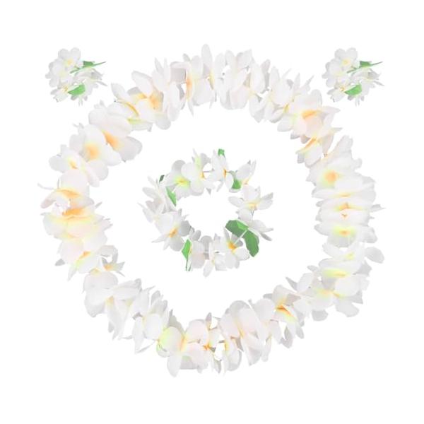 ネックレスホワイト/4本/-・Color:ホワイト・【ハワイ花輪】気持ちの良い色と明るさの特徴的で絶妙な花のデザインです。・【プレミアム素材】布素材で作られており、diy工芸品や装飾品に再利用可能です・【永遠に枯れなく】柔らかくて優しいお花...