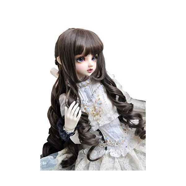 ダークブラウン/1/6ドール/-・Size:1/6ドールColor:ダークブラウン・手作りの自然なつやで手触りがとってもサラサラの綺麗なシルバーグレー髪です。繊細な光沢感を持ちます。地毛のような視覚効果、撮影には絶好です。・素 材：高級耐熱...
