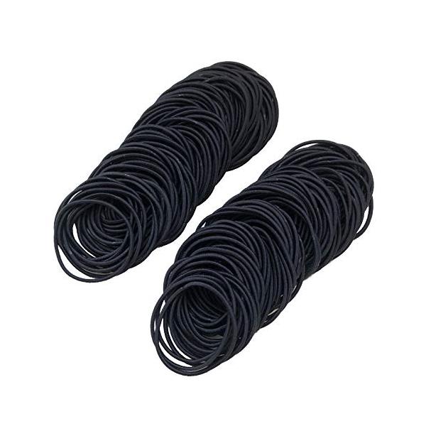 黒200本/直径：５cm、円周：１５cm/-・Color:黒200本・大容量　パステルカラー　約１００本セットのヘアゴム・直径：５cm　円周：１５cm　太さ：２mm・金具・結び目なしのシンプルなデザイン・細めのデザインなので、ハンドメイド作...