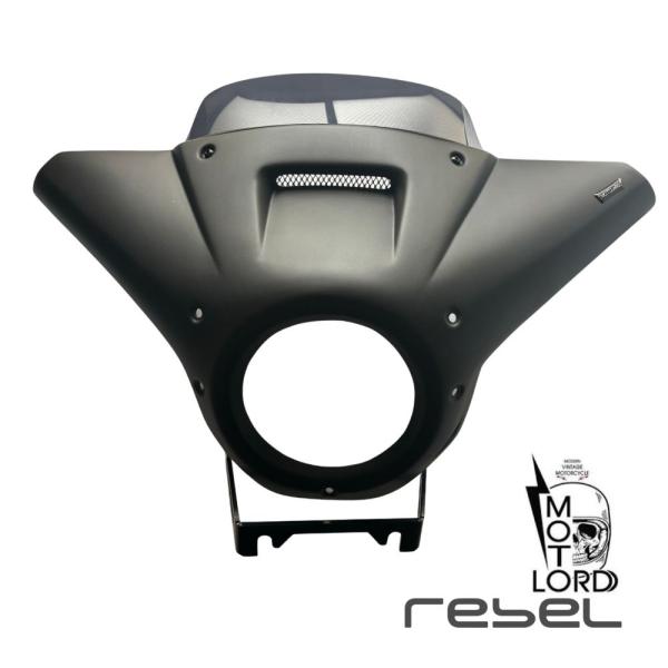 MOTOLORDD The Mask For Rebel 250/500 Year 2021〜タイの人気バイクパーツメーカー『MOTOLORDD』のホンダ レブル250/500 のフロントカウルです。ヘッドライトステーに付属の部品で挟み込ん...