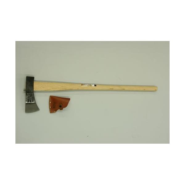頭部スチール製の木割り、薪割り作業斧。●木割り、薪割り作業。●刃先はS45C相当を使用し熱処理を施すことにより耐磨耗性に優れています。●柄は樫材を使用しているので丈夫で手に良くなじみます。●商品サイズ：全長900Ｘ頭部長さ210Ｘ刃幅80m...