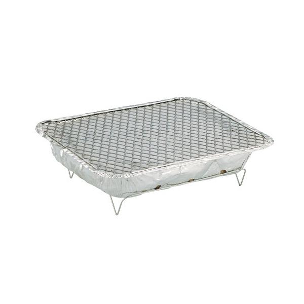 花見や行楽に最適。燃料付で面倒な火起こしも不要。■仕様[サイズ]270×220×55mm（取っ手含む） [素材・材質]本体：アルミニウム、バーベキュー網・スタンド：鉄（亜鉛めっき）燃料：石炭・木炭、着火紙：パルプ（パラフィン含有）[重量]（...