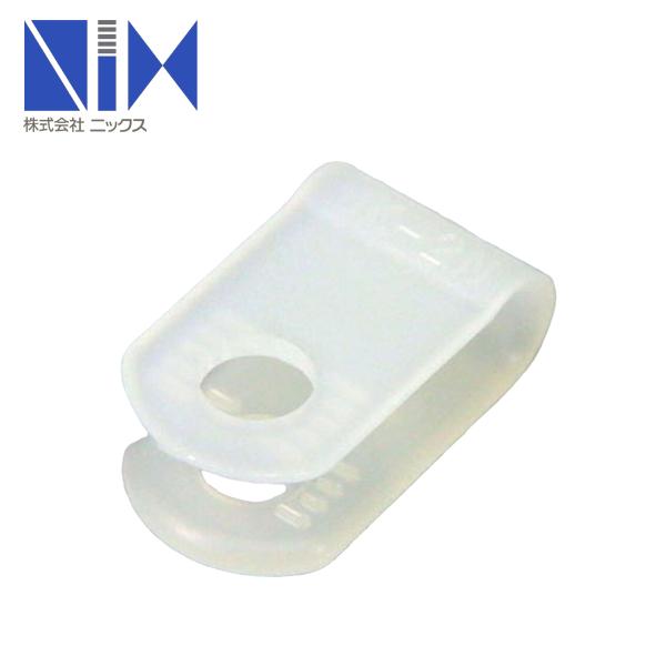 ●メーカー　：　ニックス●商品名　：　ナイロンクリップ●型　式　：　NK-9N●販売単位　：　100個/袋●材質　：　66ナイロン●色　：　ナチュラル（乳白色）●RoHS指令適合品●金属と比較して70%も軽量●鋸歯状の突起による締め付け時の...