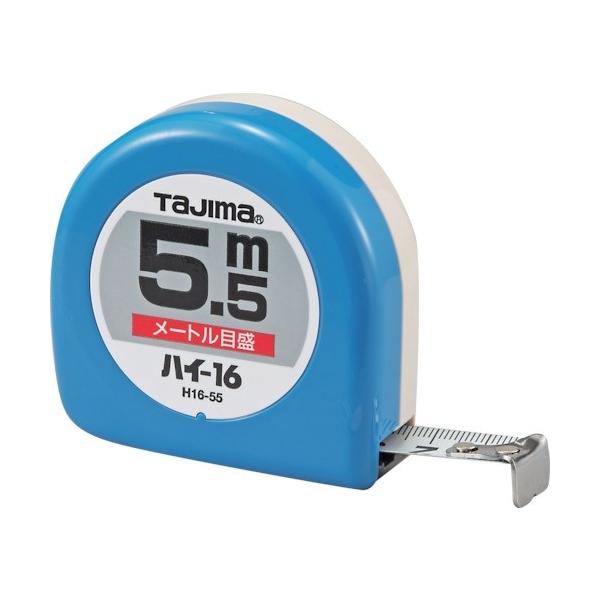 ●0点補正移動爪です。●ショックアブソーバー付です。●爪飛び防止用プロテクター付です。●テープ幅(mm)：16●水平保持(m)：1.4●長さ(m)：5.5●長さ(m)：5.5●JIS 1級 メートル目盛