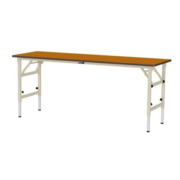 【ご注意】この商品はメーカー直送品の為、「代金引換」と「時間指定」が出来ません。※北海道、沖縄県、及び離島への発送は別途送料がかかります。●【折りたたみ高さ調節タイプ ポリエステル天板】●サイズ：H600mm〜900mm×W1800mm×D...