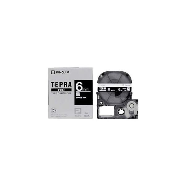 KING JIM TEPRA PRO(キングジム テプラ プロ)用テープカートリッジ。ネームラベルに最適な6mm幅です。●ラベル幅：6mm●ラベル分類：ビビット●ラベル色：黒●文字色：白●長さ：8m
