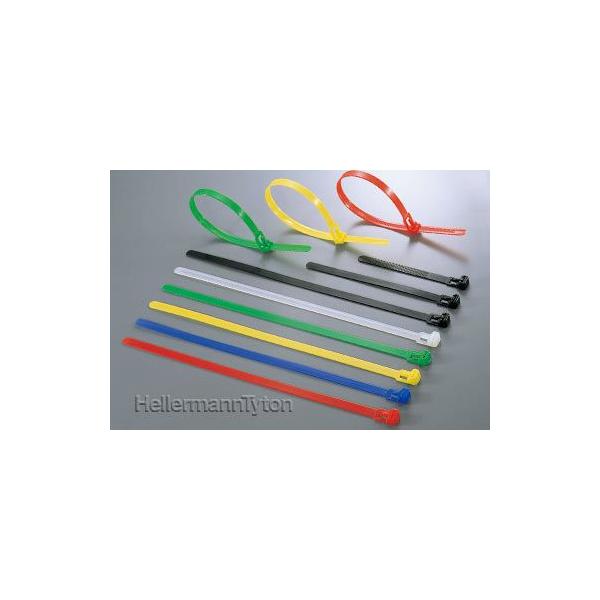 ●入数：100本/袋●色：黒●全長：250mm●幅A：7.4mm●結束径（φmm）：最小2.5/最大72●ループ引張強度（最小値）N(kgf）：222.3（22.67）●使用温度範囲：-40℃〜+85℃●カムを押せばロックが外れ取り外しが自...