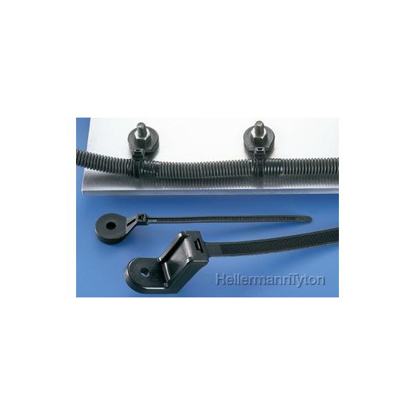 ●入数：50本/袋●色：黒●全長：180mm●幅：6.0mm●結束径（φmm）：最小5/最大35●適用ビス：M8●ループ引張強度（最小値）N(kgf）：222.3(22.67)●使用温度範囲：-40℃〜+110℃●ヘッド部をボルトに取り付け...