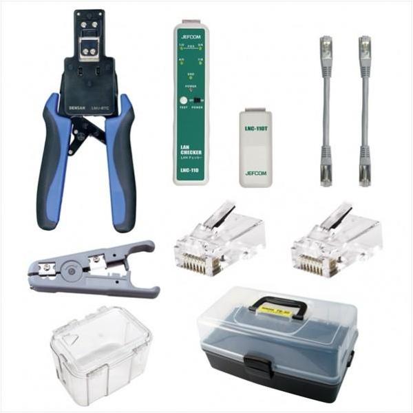 ●メーカー:ジェフコム●品名:LANツールキット 工具 作業用品 (L-KIT-Jの後継品)●品番:L-KIT-P (LKITP)●成端作業が早い！貫通型モジュラープラグ対応のツールセット●貫通式モジュラープラグ対応、モジュラー圧着工具 L...