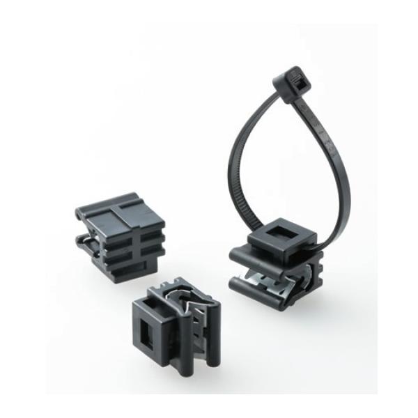 3.2mm 厚の架台フレームに対応。強固に取り付けができる、脱落しにくいソーラーパネル用配線固定具です*1。 ●架台フレームのエッジにはめ込むだけで、簡単にソーラーパネルの配線固定ができます*2。 ●従来品（GLEC5-S：適用パネル厚1....