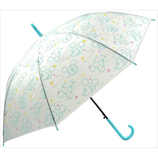 【商品サイズ】幅5cm 奥行9.5cm 高さ85cm【セット内容】本体：１【材質】生地：ポリエチレン　　　　　　中棒：鉄　　　　　　　　　　親骨：グラスファイバー【商品名】キャラクタービニール傘　ミッキー　乳白色