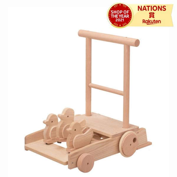 商品情報商品サイズ41×29×41材質セン、ブナタイヤ/ゴム対象年齢18ヶ月〜商品説明あんよの練習ができる日本製の手押し車です。前進するとかわいいことりたちが交互に跳ね上がり、「カタカタ」と木製ならではの楽しい音が出ます。タイヤ2箇所に衝撃...