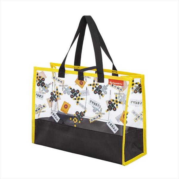 【商品サイズ】幅37.5cm 奥行15cm 高さ28.5cm【材質】素材：本体/PVC布/ポリエステル１０１％【対象年齢】3才〜【商品名】てつどうビーチバッグ 踏切
