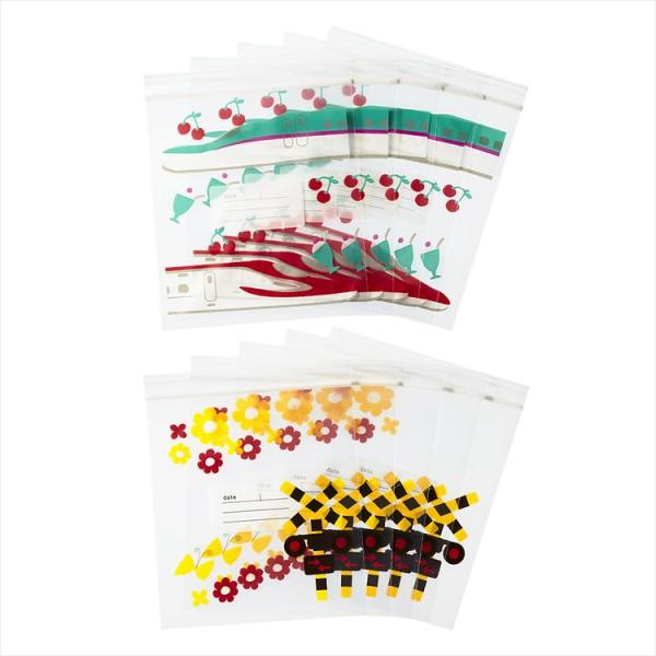 【商品サイズ】幅18cm 高さ20cm【材質】ポリエチレン【商品名】てつどうジッパーバッグ　新幹線＆踏切