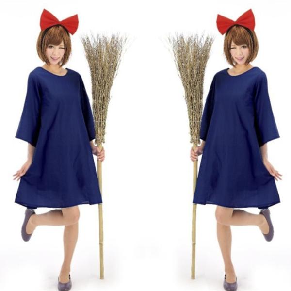 魔女の宅急便 キキ コスプレ ミュージカル 劇 魔女っ子ワンピ 大人 コスチューム ウィッチ 魔女宅 ハロウィン パーティー 衣装 仮装