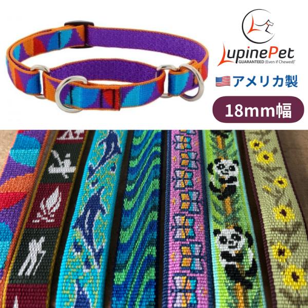 アメリカ直輸入、アメリカ製ＬＵＰＩＮＥ（ルパイン）の首輪です。18mm幅です。ルパイン製品は、軽量で丈夫な登山用ロープと同じ製法で作られています。そして、デザインは個性的で、色が大変美しく、世界中に愛用犬がいっぱいいます。売り切れ後の再入荷...